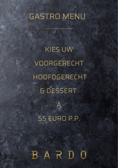Menu van brasserie Bardo in Turnhout